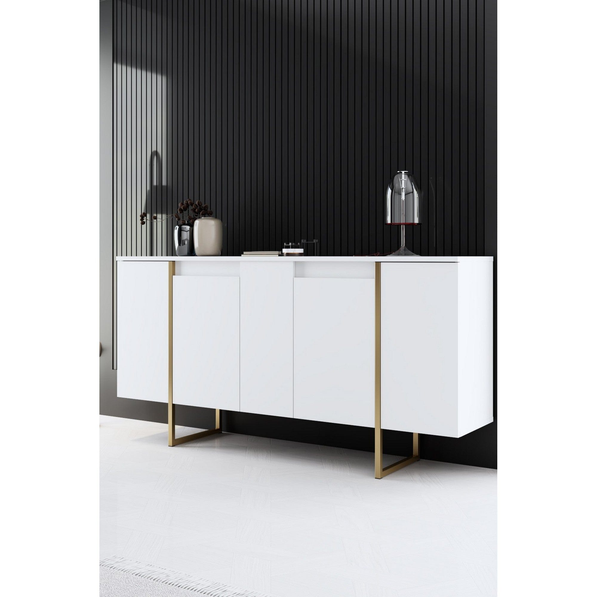 Comoda alba ingusta LUXE 160 cm – design minimalist | ACAJU