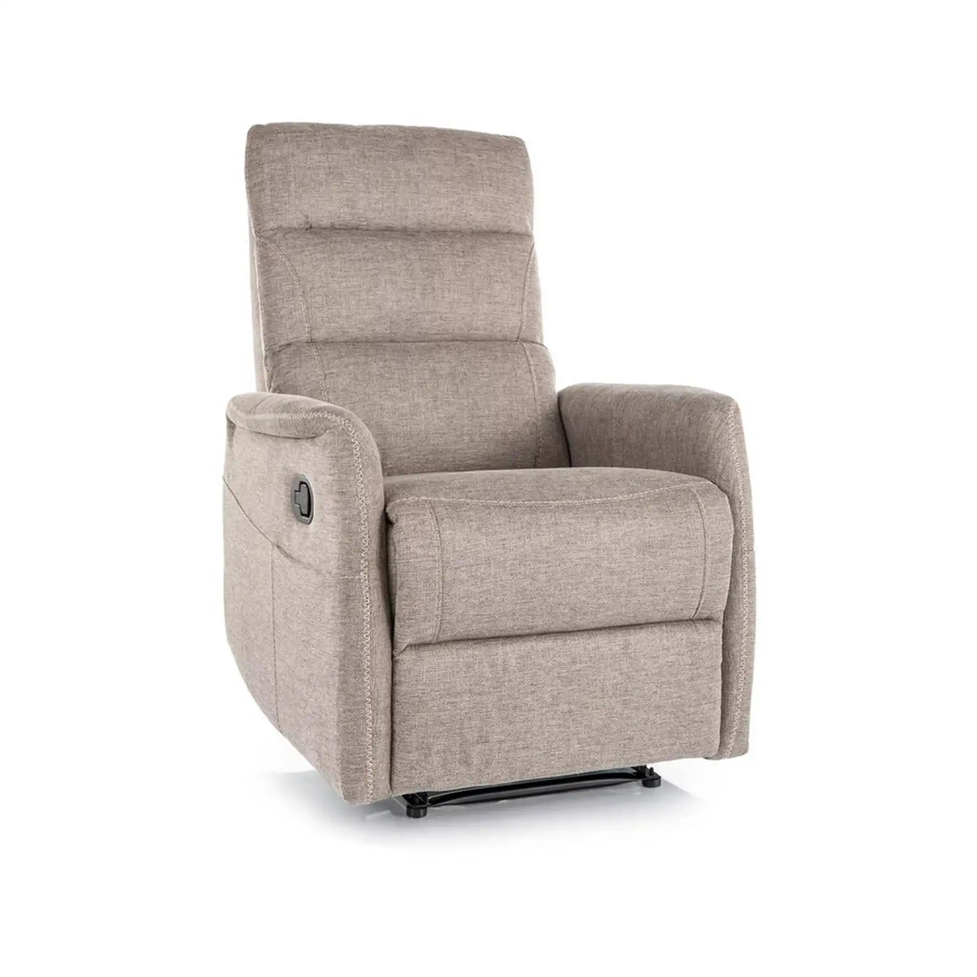 Fotoliu recliner SOLON M, stofa clasica bej - Brego 34, 74x86/162x106 ...