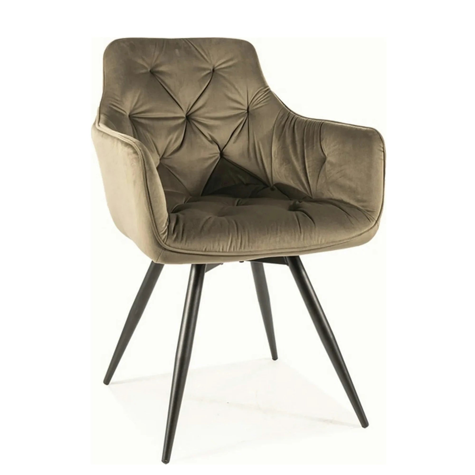 Scaun MANGO, verde maslin/negru, stofa catifelata/metal, 57x45x83 cm ...