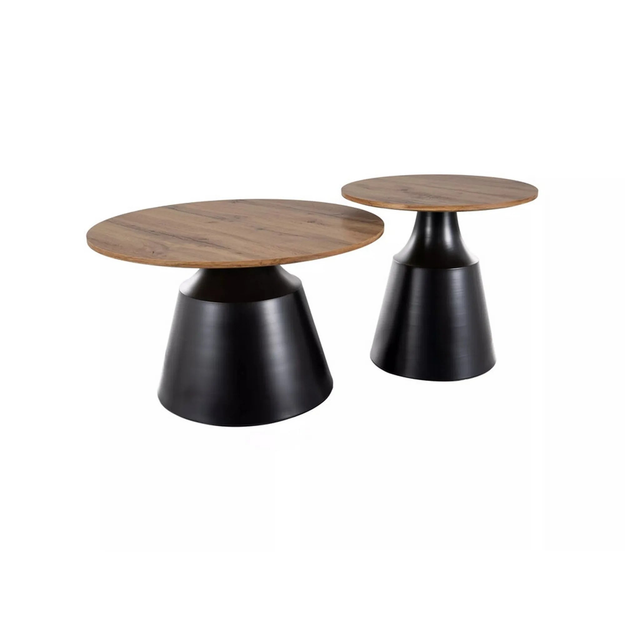 Set 2 masute cafea ITAKA, stejar artisan/negru mat | Acaju.ro ️