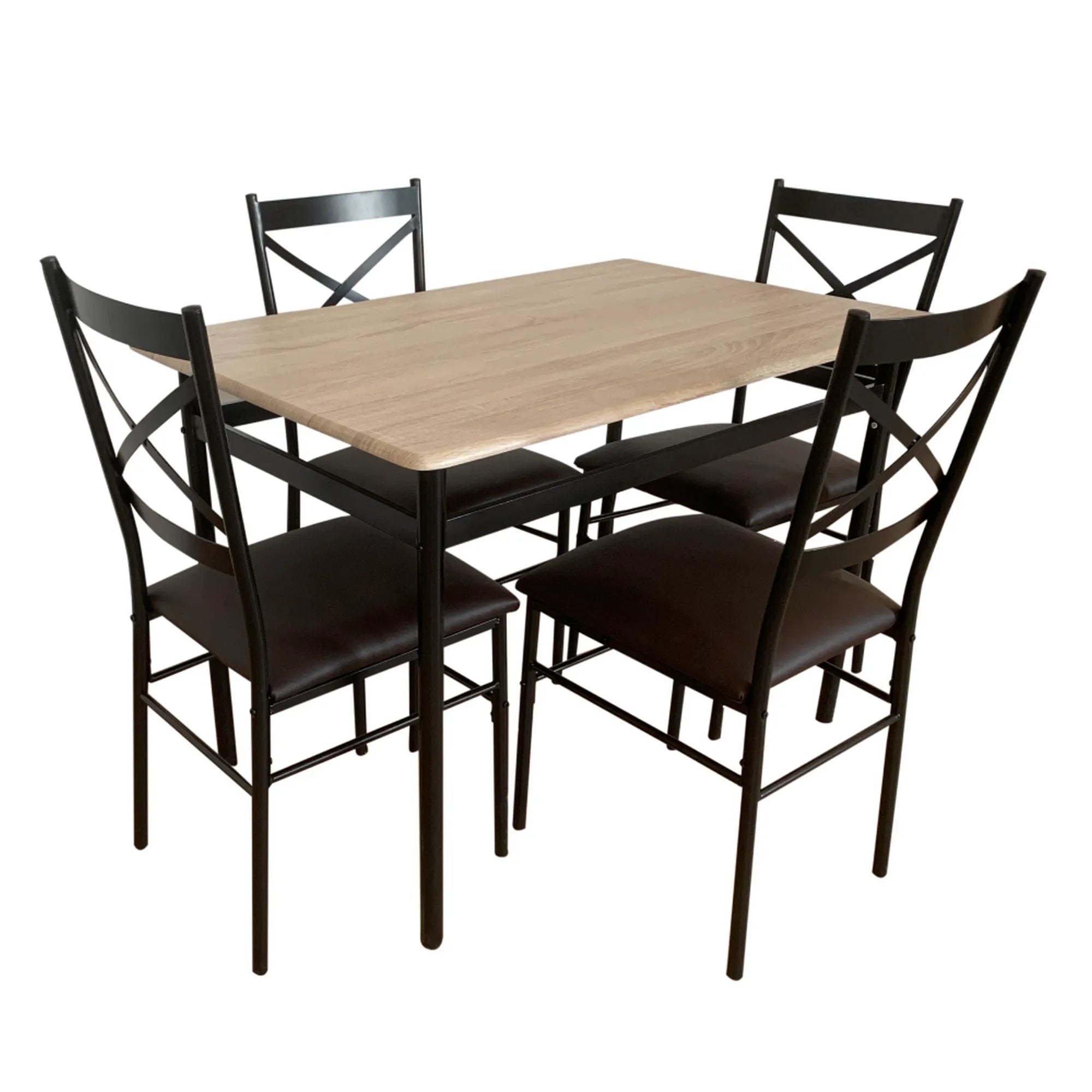 Set masa cu 4 scaune NAREN, stejar sonoma/negru | Acaju.ro ️