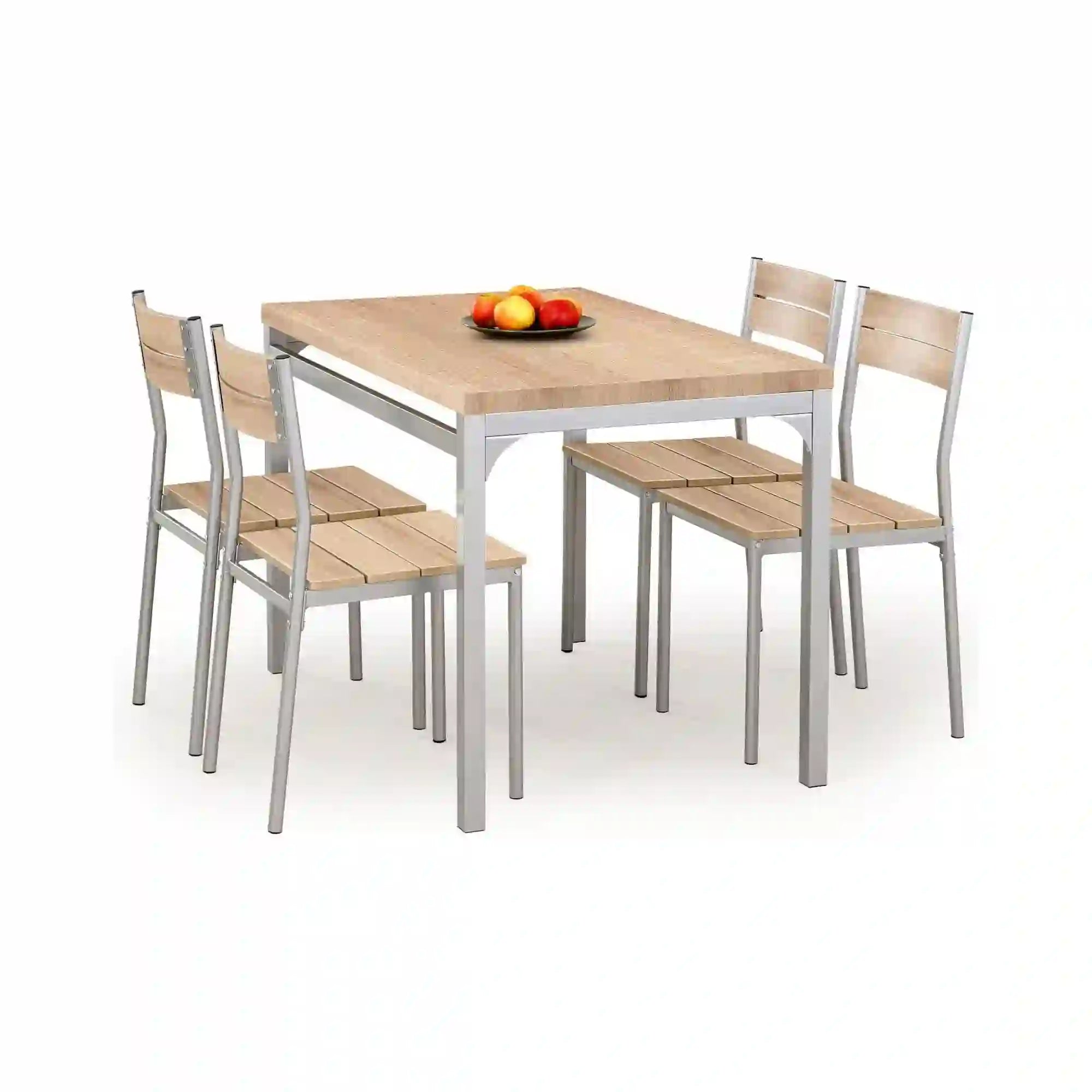 Set masa si 4 scaune MALCOLM, stejar sonoma/gri | Acaju.ro ️