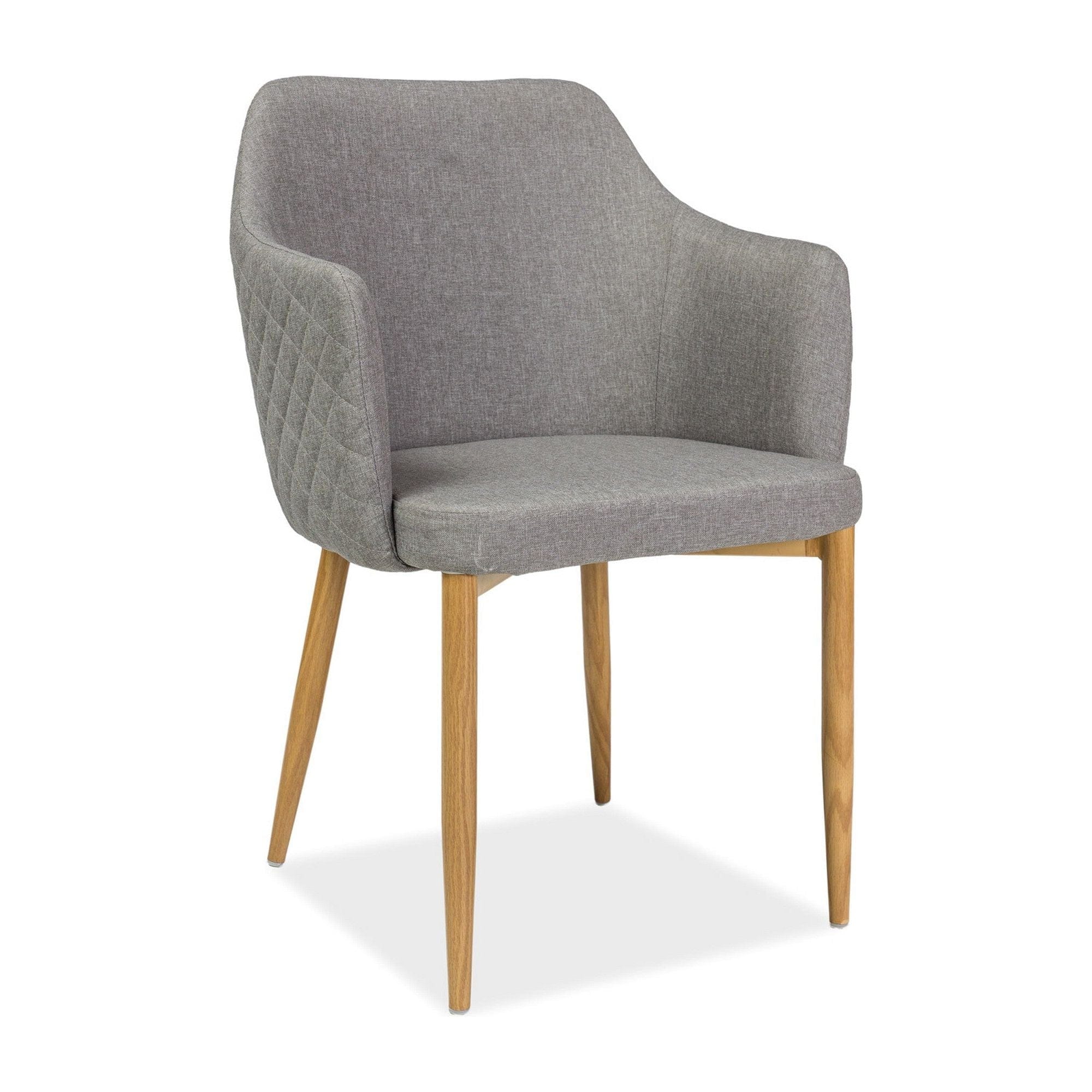 Scaun ASTOR, gri/stejar, stofa/metal, 46x46x84 cm | Acaju.ro ️