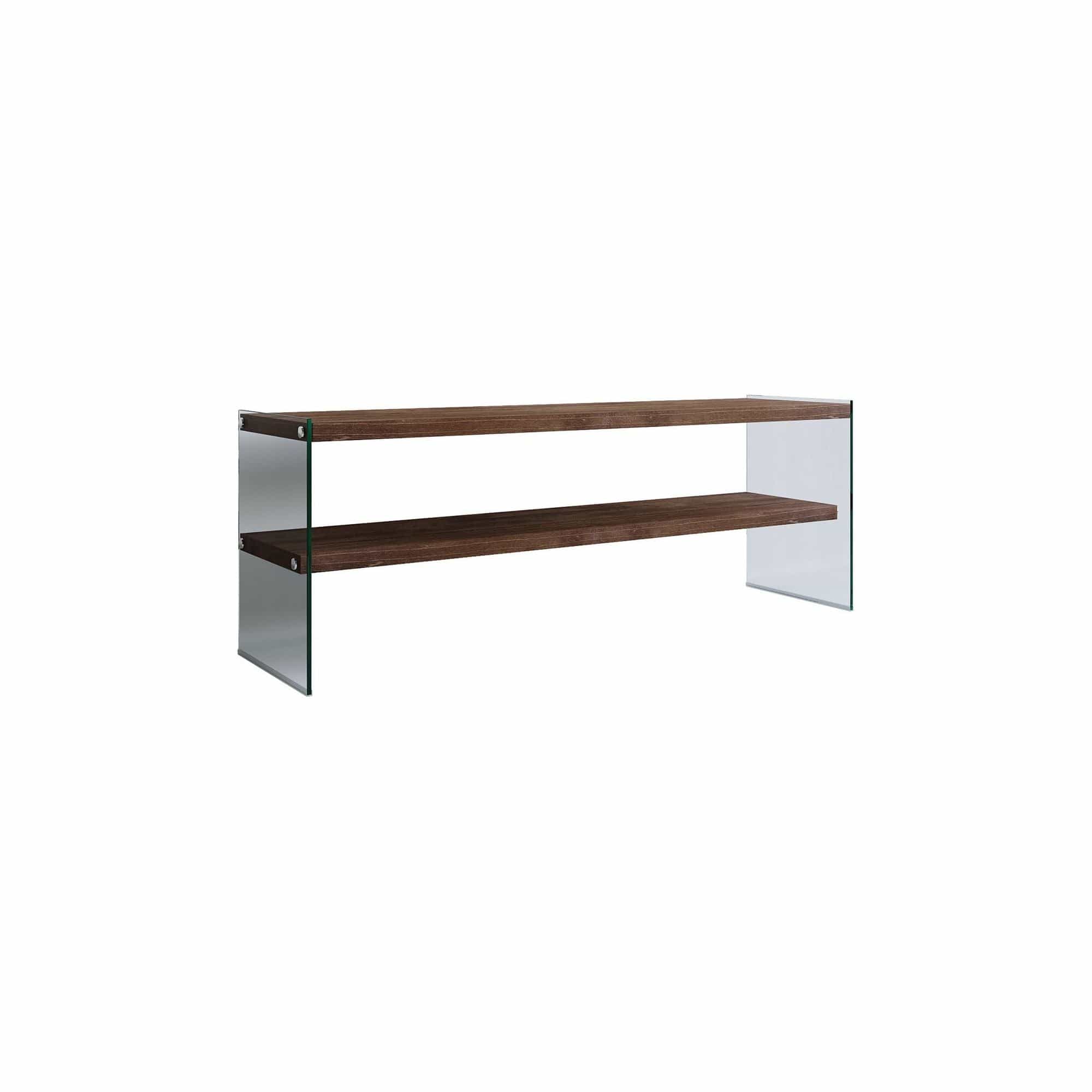Comoda TV TV103, nuc, sticla/lemn, 120x35x45 cm | Acaju.ro ️